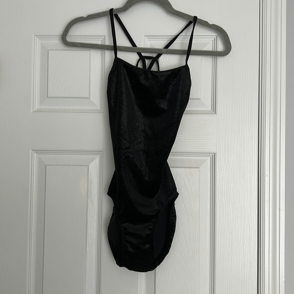 Eleve Renae Black Snake Velvet Leotard. Never Worn!! … - Gem